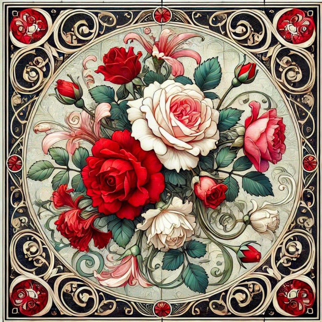 Victorian Floral Cross Stitch Pattern – Vintage Roses & Lilies ...