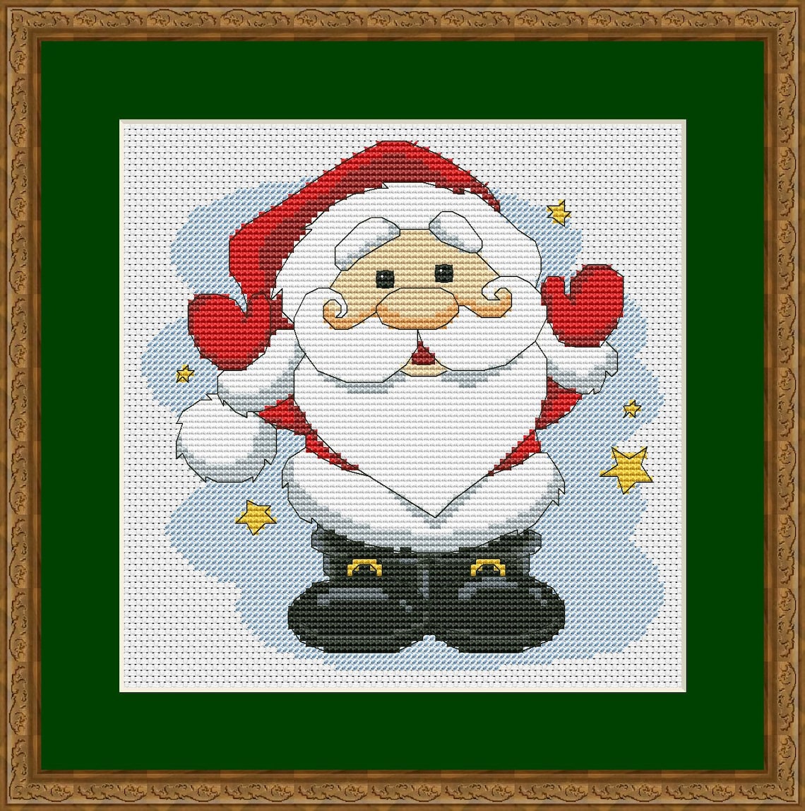 Santa Claus Christmas Cross Stitch Pattern Old St Nick Ornament Xmas ...