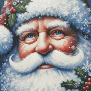 Santa's Face Christmas Cross Stitch Pattern Santa Claus's Smile Hand ...
