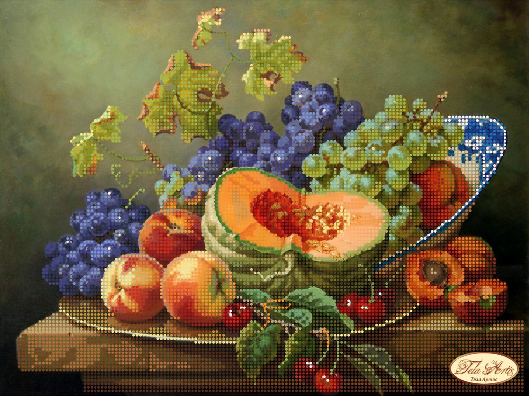 Bead Embroidery Kit Still Life With Pumpkin Needlework Kits Beadwork ...