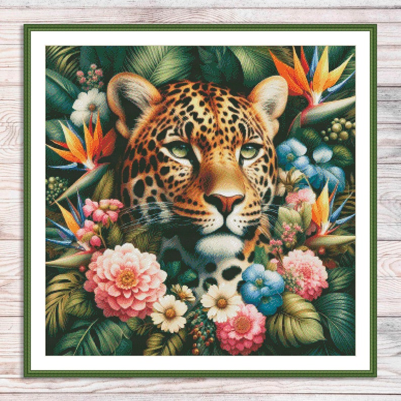 Leopard Cross Stitch Pattern Jungle Animal Pattern Hand Embroidery ...