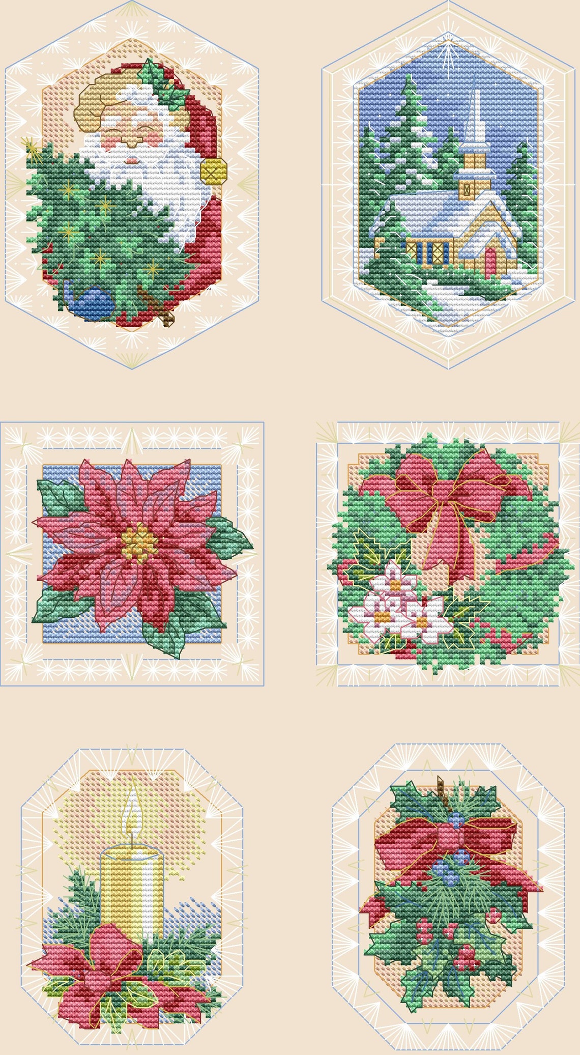 Christmas Cross Stitch Pattern Christmas Keepsake Ornaments - Etsy