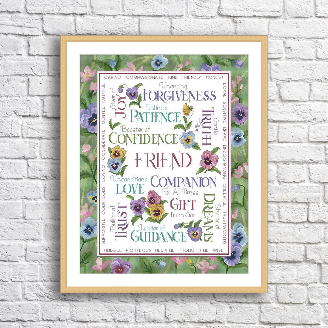 Gifts of Friendship Counted Cross Stitch Pattern Digital Pattern Modern ...