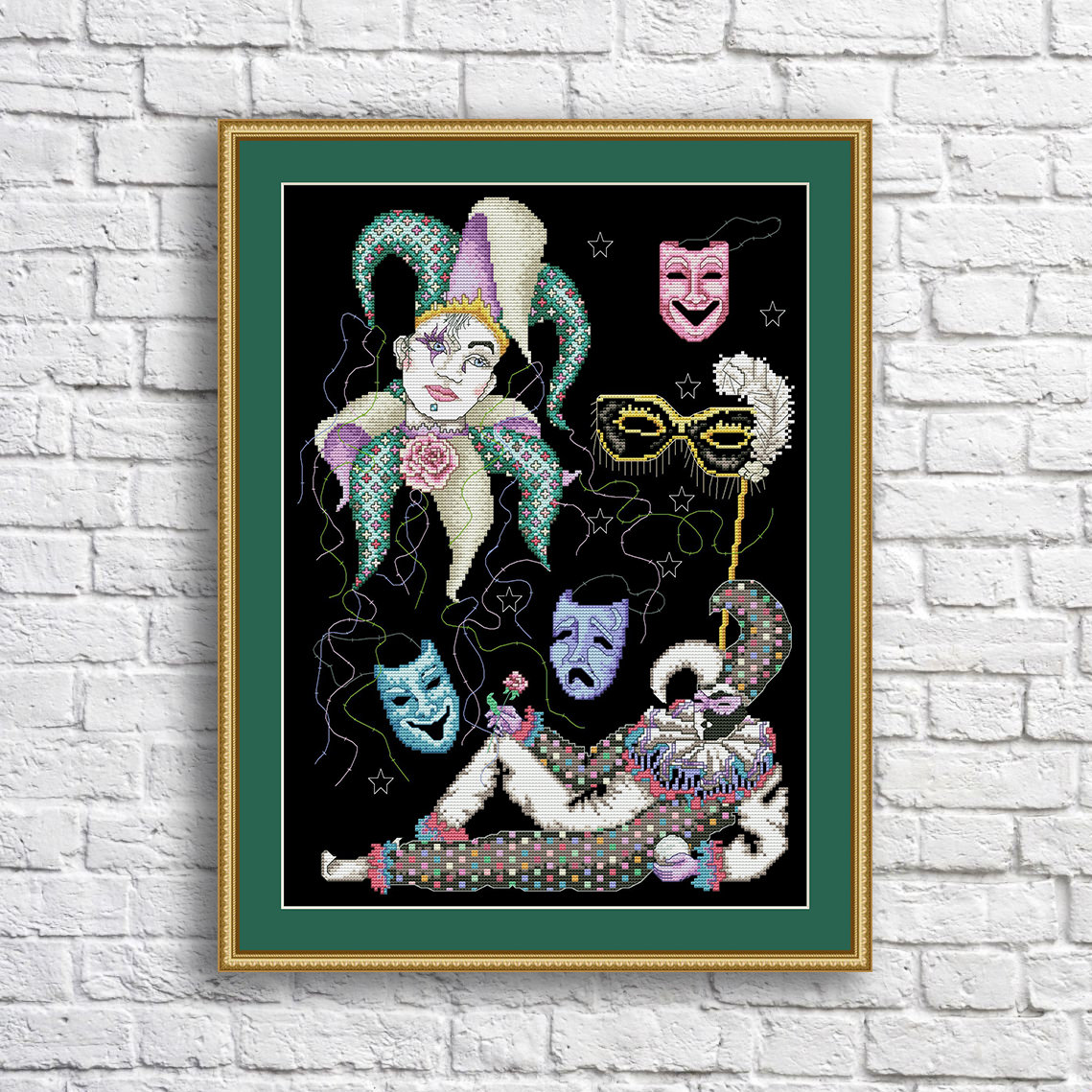 Jesters Cross Stitch Pattern Сomedy Tragedy Carnival Masks - Etsy UK