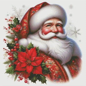 Santa Claus's Smile Christmas Cross Stitch Pattern Santa's Face Hand ...