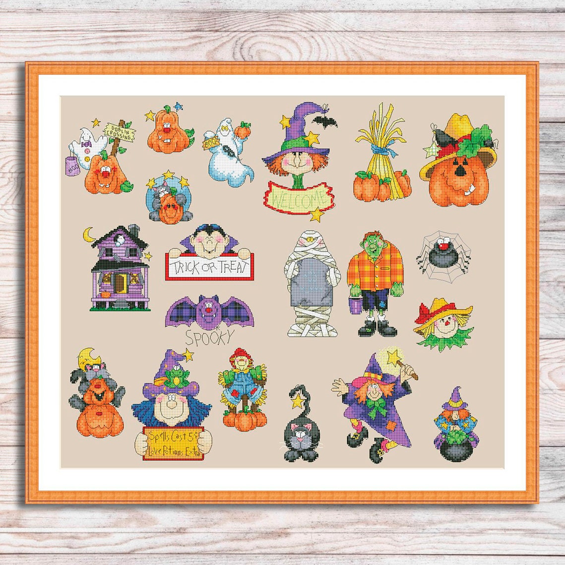 Happy Halloween Cross Stitch Pattern Trick or Treat Black Cat | Etsy