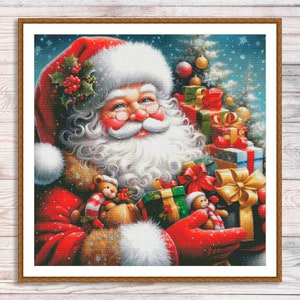 Santa Claus's Smile Christmas Cross Stitch Pattern Santa's Face Hand ...