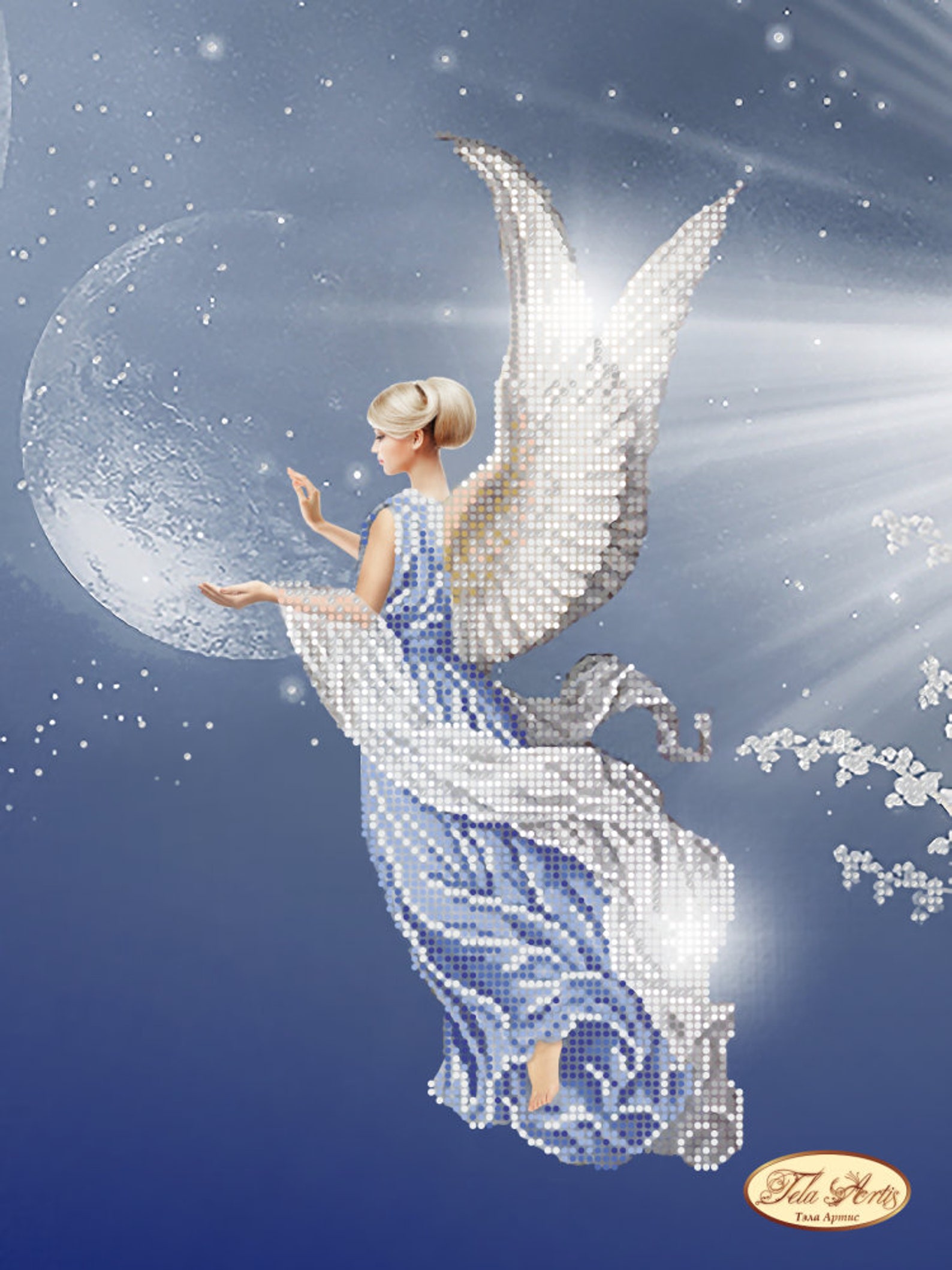 Angel Girl Bead Embroidery Kit Moon Night Magic Needlework Kit | Etsy