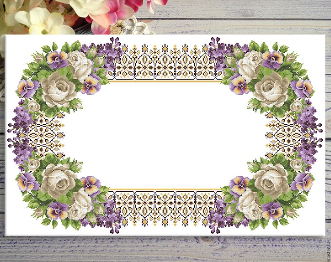 Tablecloth With Roses Cross Stitch Pattern Kitchen Table - Etsy