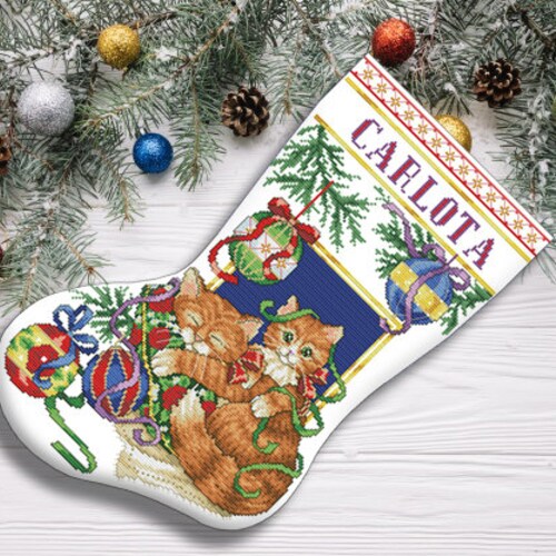Spirit of Christmas Stocking Counted Cross Stitch Pattern - Etsy