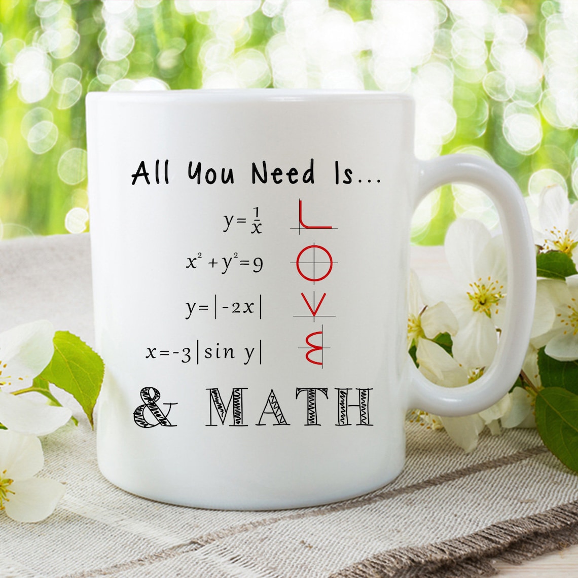 Math Coffee Mug All You Need Is Love Maths Mug Math | Etsy