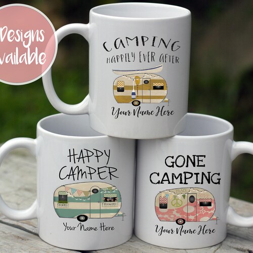 Personalized Happy Camper Mug Kitchen & Dining Drink & Barware etna.com.pe