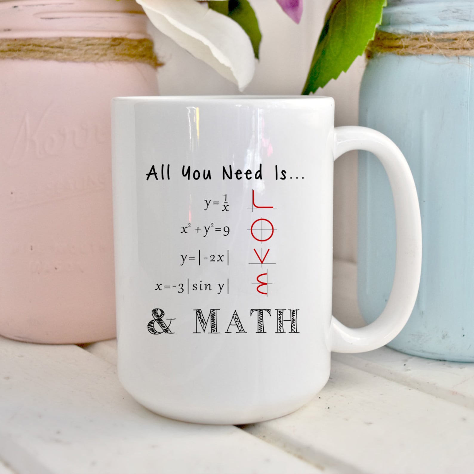 Math Coffee Mug All You Need Is Love Maths Mug Math Etsy