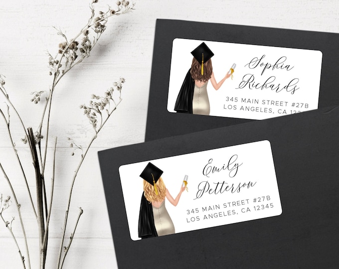 Graduation Return Address Labels, Graduation Announcement Mailing Label ...