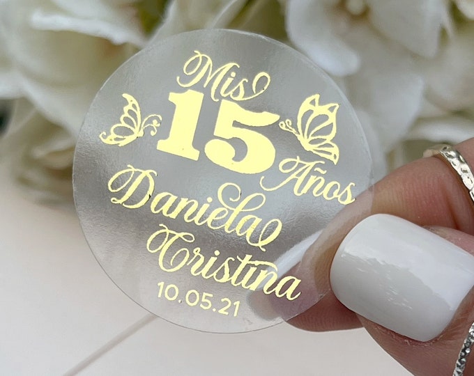 Mis Quince Años Stickers With Butterflies, Quinceñera Stickers for ...