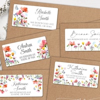 Set of 48 Personalized Elegant Wildflowers Greenery Spring Summer ...