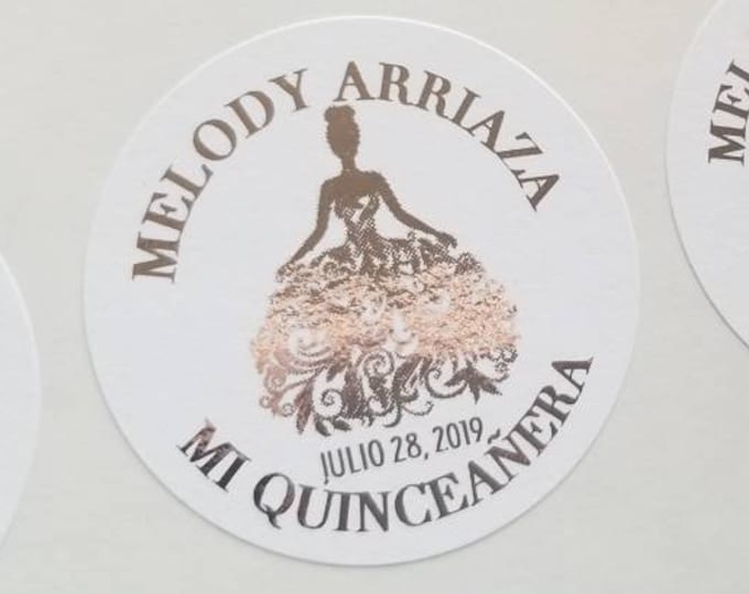 Quinceañera Stickers, Quinceañera Gold Foil Stickers, Quinceañera ...