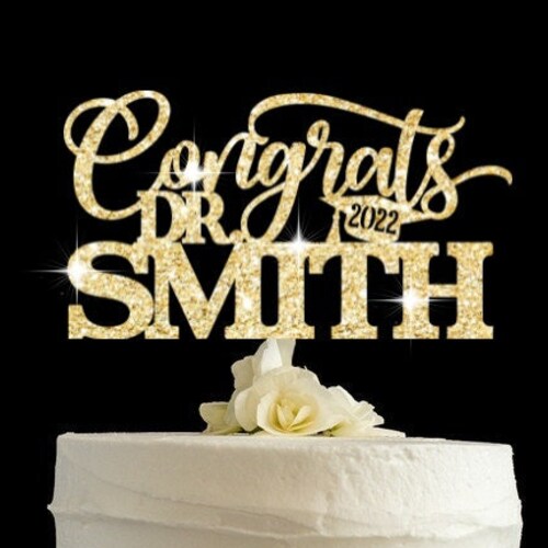 Congrats Dr Graduation Cake Topper Congrats MD Decoration - Etsy