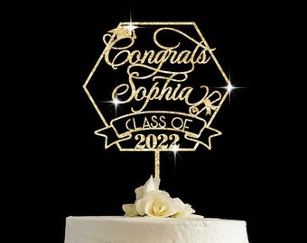 Party Décor Graduation Cake Topper 1990 1980 Custom Class of 2021 Cake ...