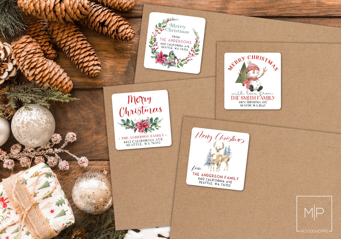 Christmas return address labels Christmas address labels | Etsy