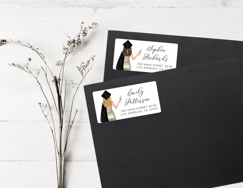 Graduation Return Address Labels Graduation Announcement | Etsy