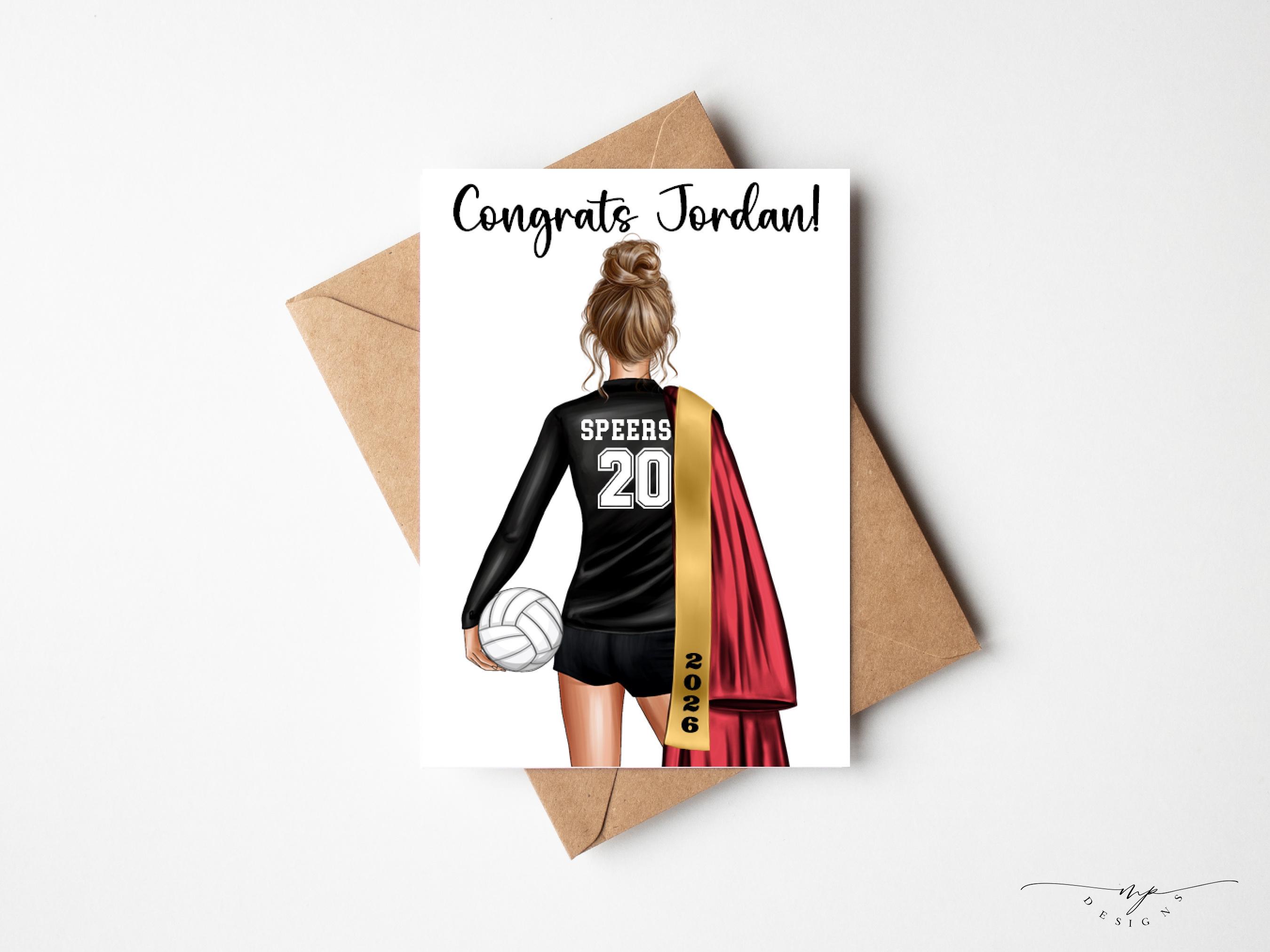 Senior Night Card for Volleyball Girl, Custom Card for Class of 2026 ...