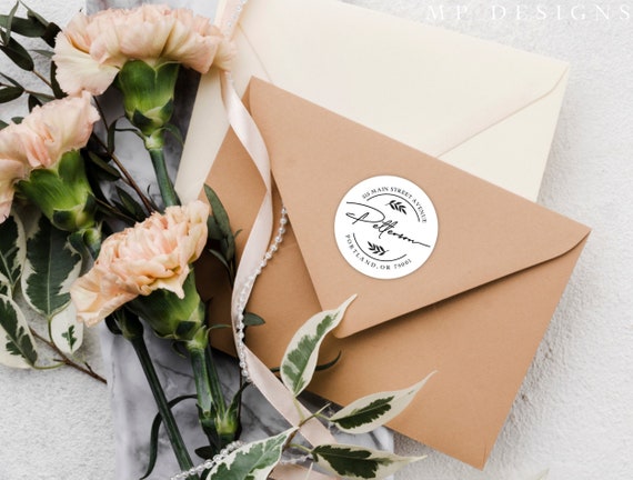 Round Address Labels Round Mailing Labels Modern Address - Etsy