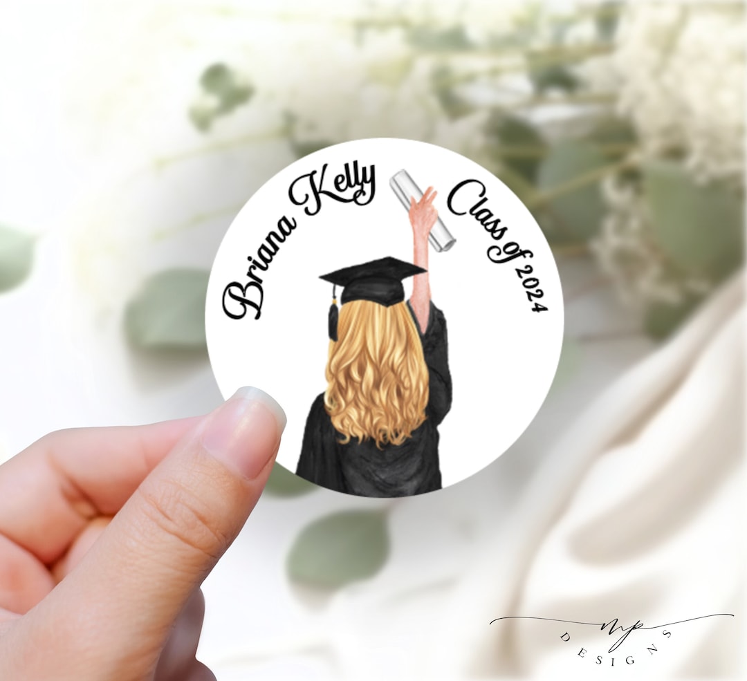 Graduation Stickers 2024, Party Favor Tags, Graduation Announcement ...