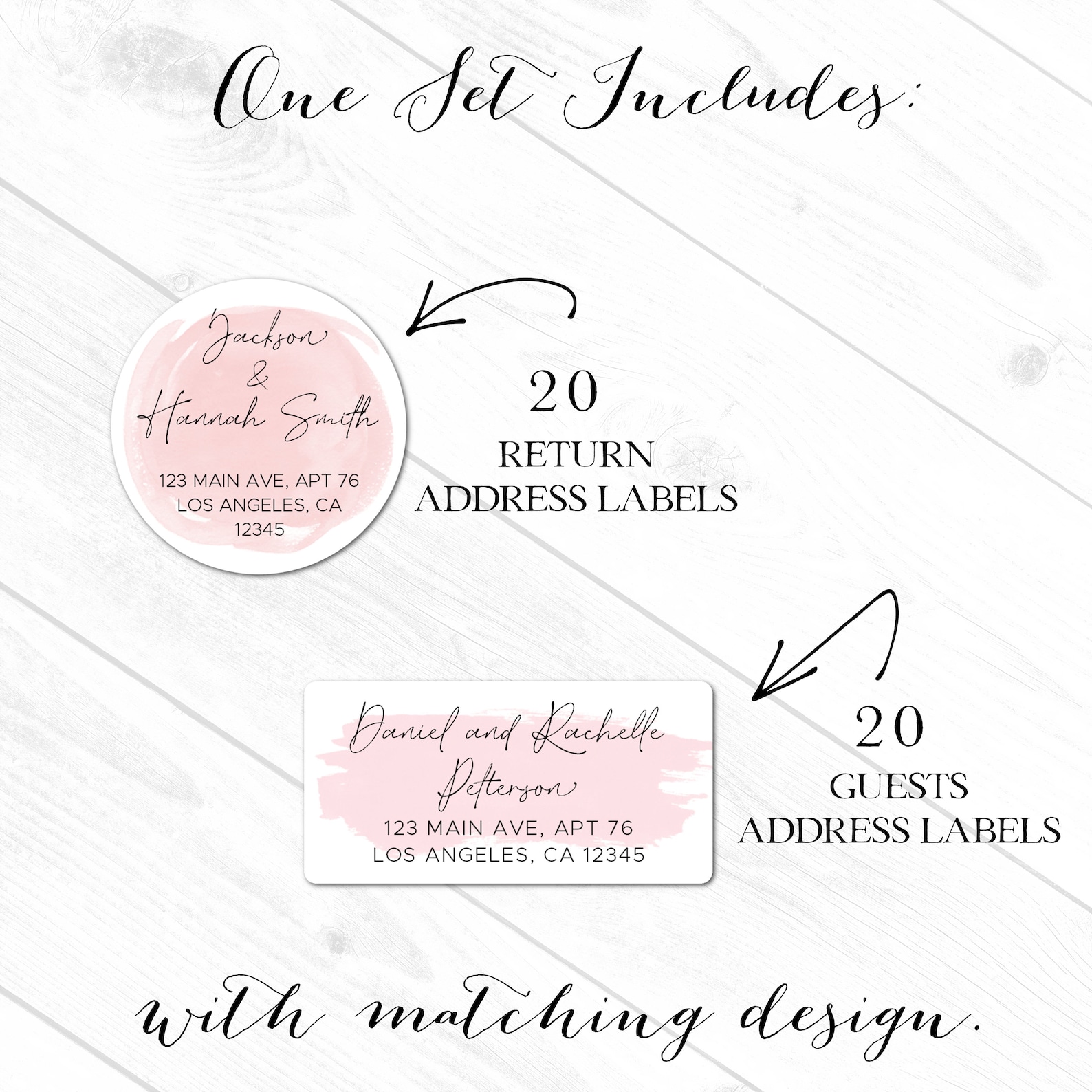 Guest Address Labels With Matching Return Address Labels Sets - Etsy