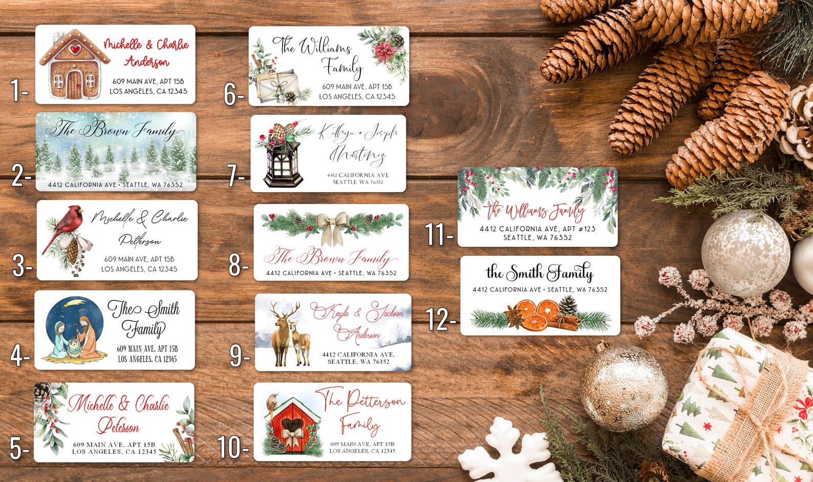 Christmas Return Address Labels Christmas Mailing Stickers - Etsy