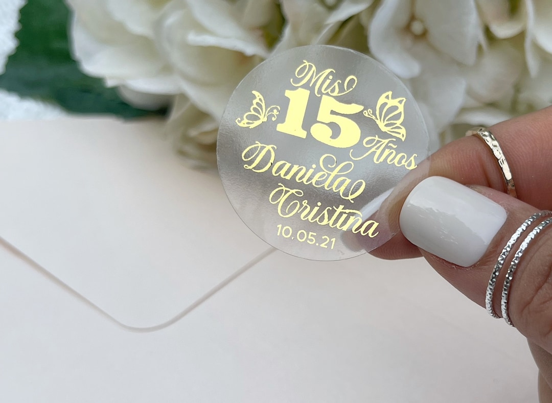 Mis Quince Años Stickers With Butterflies, Quinceñera Stickers for ...