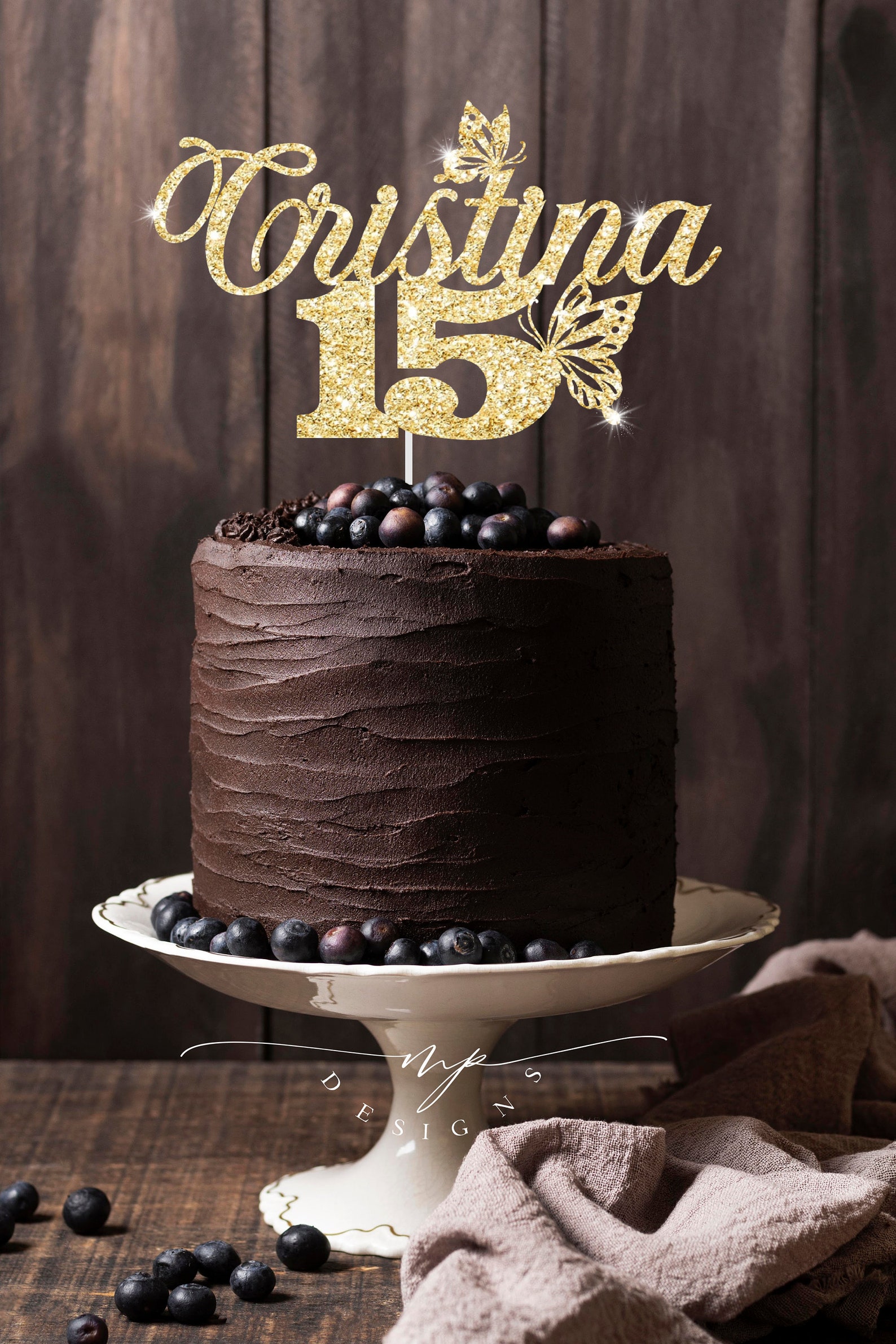 Quinceañera Cake Topper Mis Quince Cake Topper Butterfly | Etsy