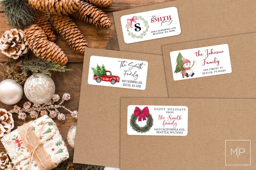 Christmas Truck Address Labels • Christmas Address Stickers • Holidays ...