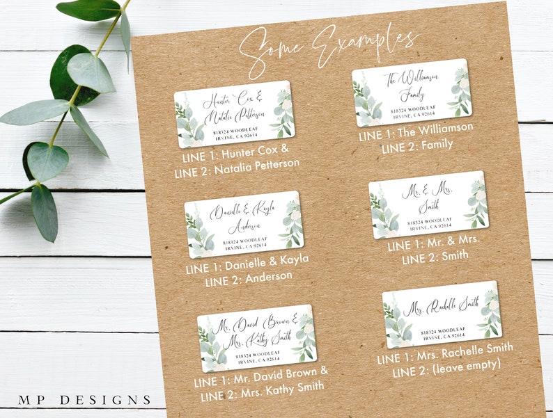 Guest Address Labels With Matching Return Address Labels, Sets of ...