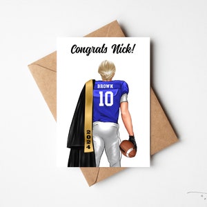 Custom Card for Football Player Class of 2024, Senior Football Night ...