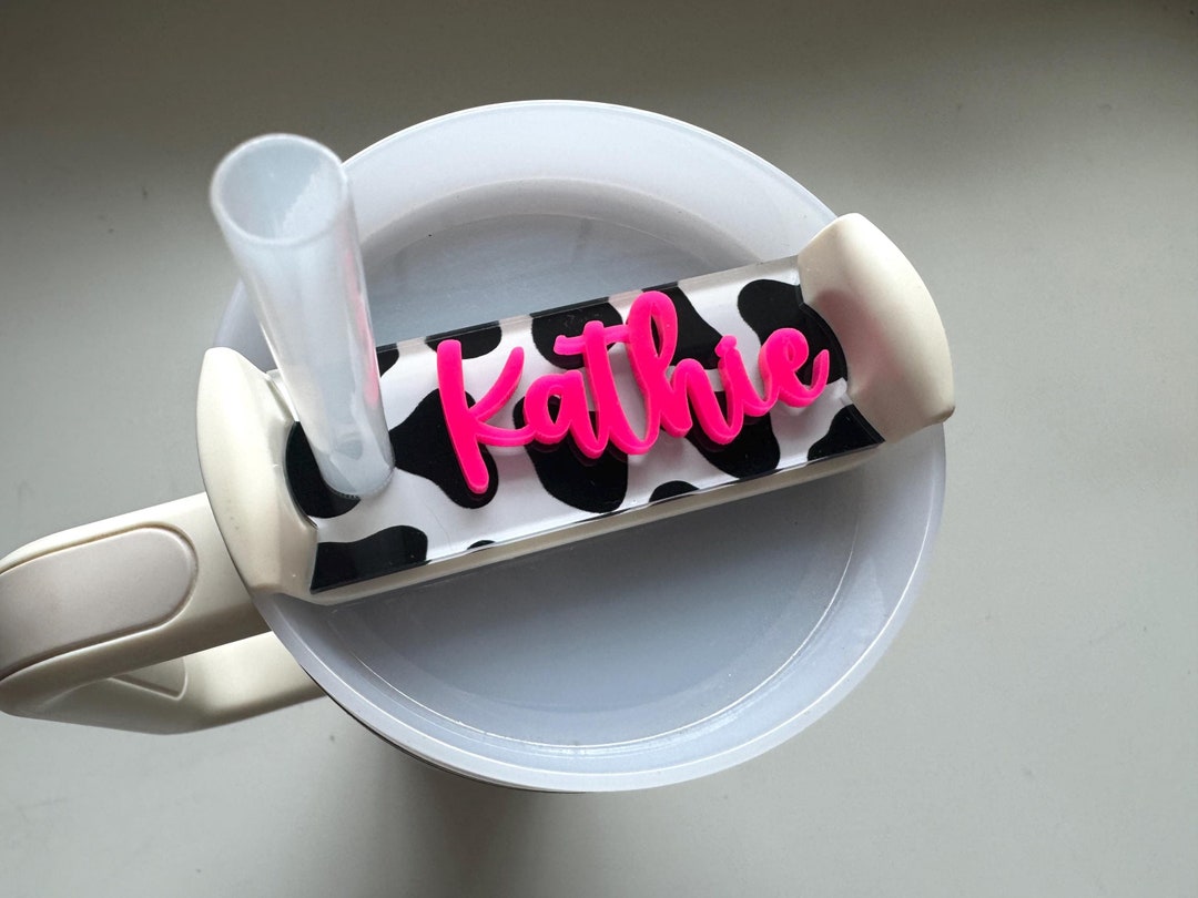 Cow Print Name Tag for Stanley Tumbler: Pink Cowgirl Cup Topper - Etsy