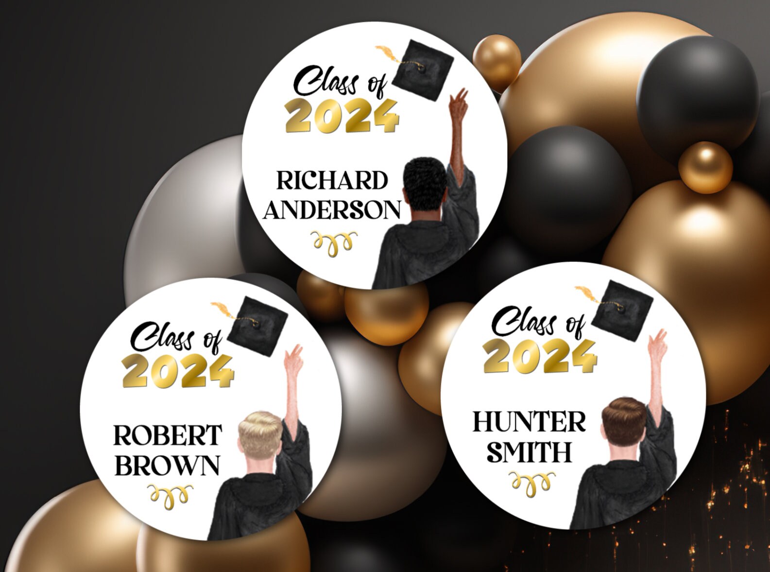 Custom Stickers for 2024 Graduation, Party Favors, Graduation ...