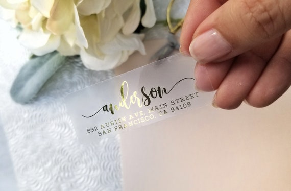 Mailing Labels With Gold Foil Print Gold Foil Return Address - Etsy