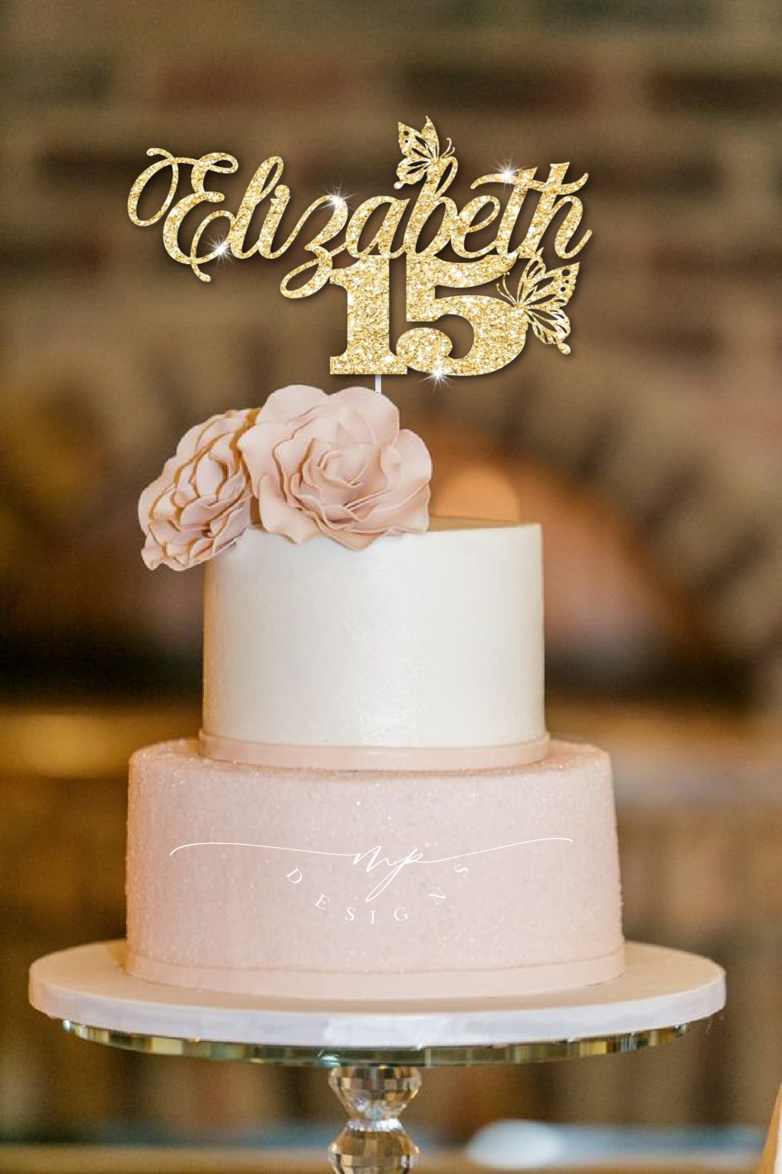 Butterfly Quinceañera Cake Topper: Glittery Mis Quince Decoration - Etsy