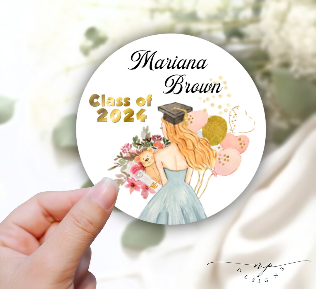 Custom Stickers for 2024 Graduation Party Favors or Announcements ...