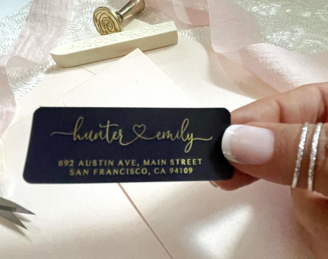 Return Address Labels for Wedding With Gold Foil Print, Gold Foil ...