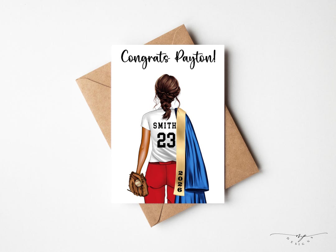 Graduation 2026 Softball Card for Pitcher, Class of 2026 Softball ...