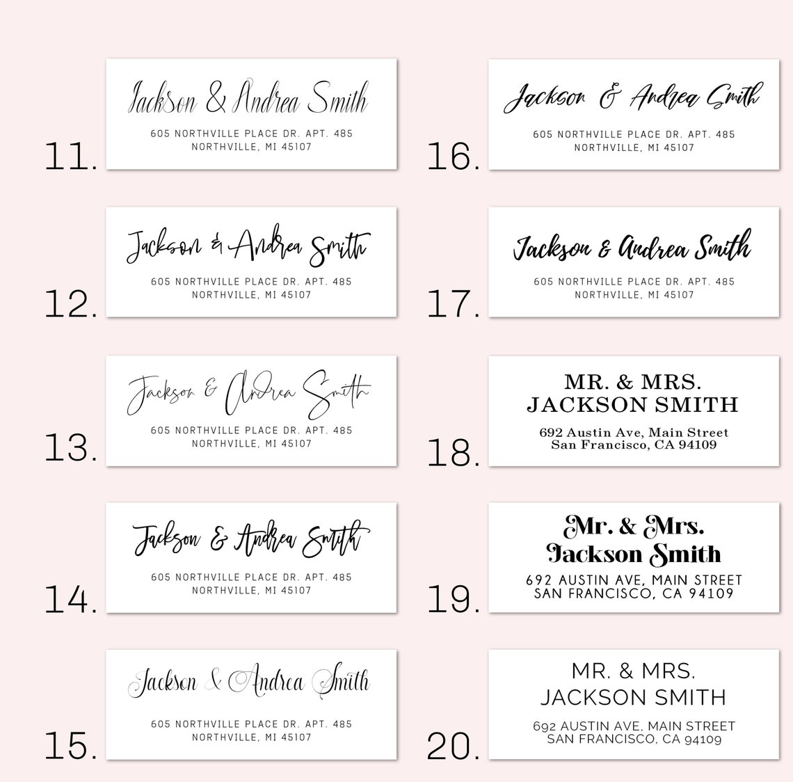 Guest address labels recipients address labels mailing | Etsy