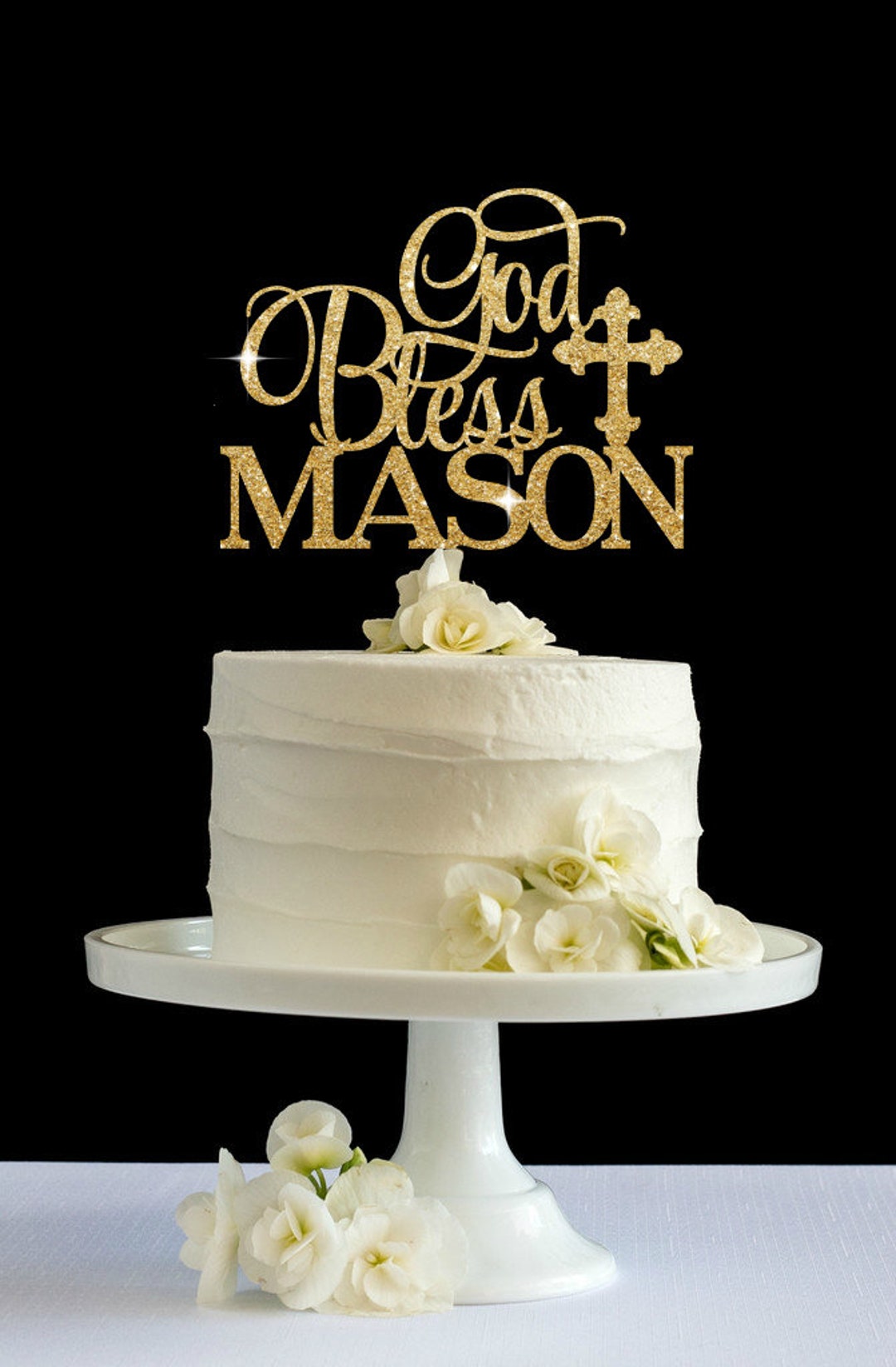 God Bless Cake Topper, Baptism Cake Topper, Mi Bautizo Cake Topper ...