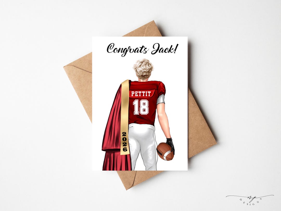 Football Graduation Card: Senior Night Gift Keepsake Class of 2026 - Etsy