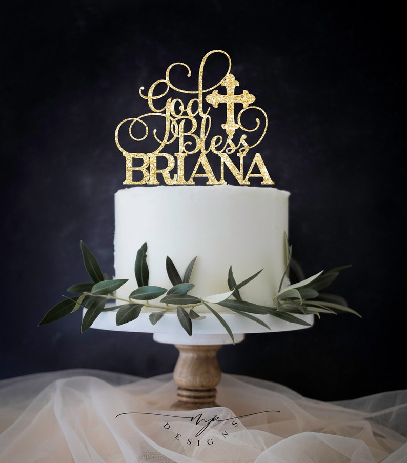 God Bless Cake Topper Baptism and Christening Cake Topper - Etsy