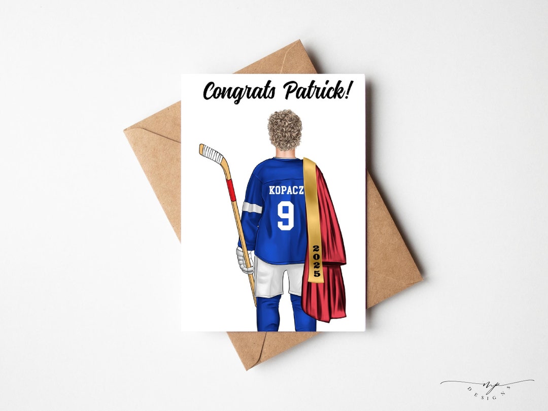 Hockey Senior Night Card, Custom Card for Class of 2025 Hockey Player ...
