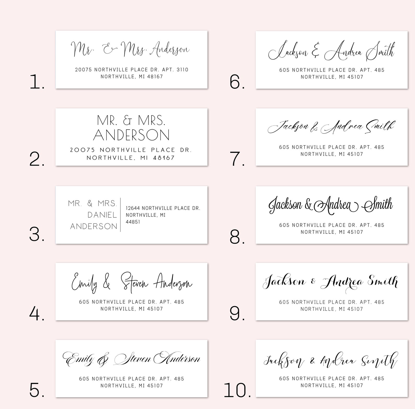 Guest Address Labels, Recipients Address Labels, Mailing Address ...