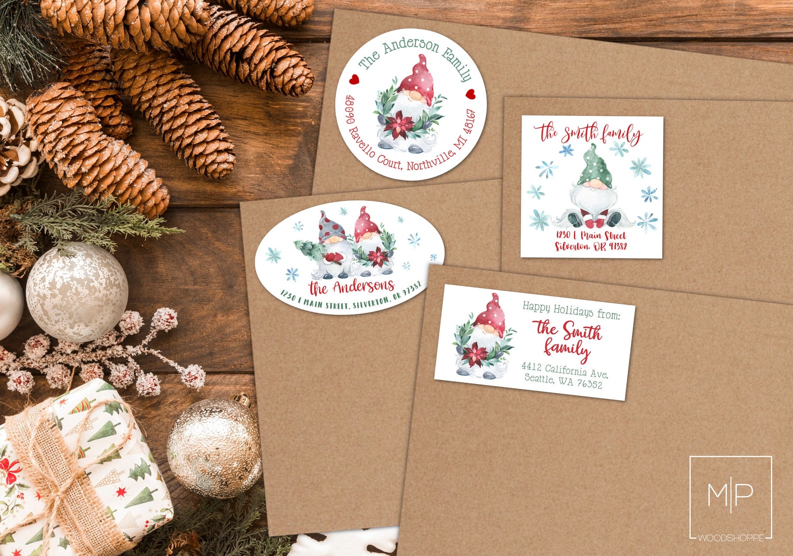 Gnomes Christmas Address Labels, Holiday Stickers - Etsy
