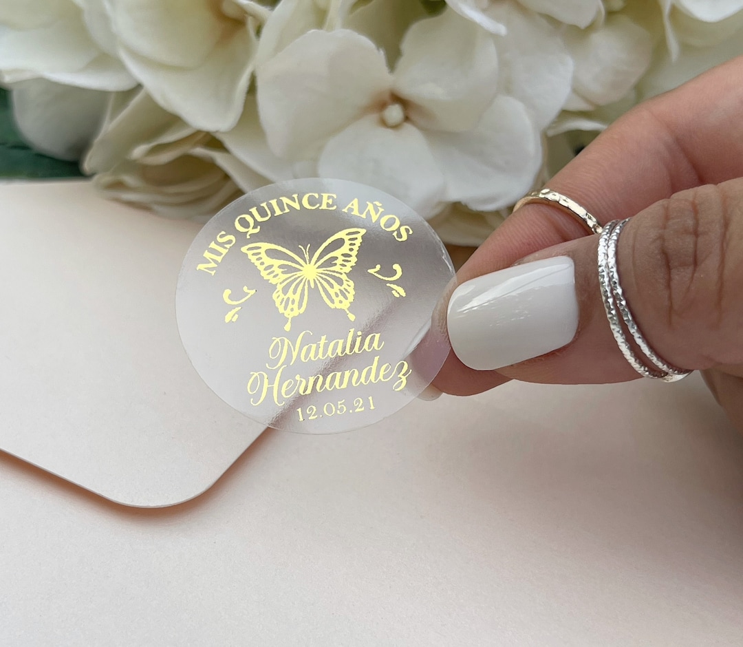 Butterfly Mis Quince Años Stickers, Personalized Thank You Labels - Etsy